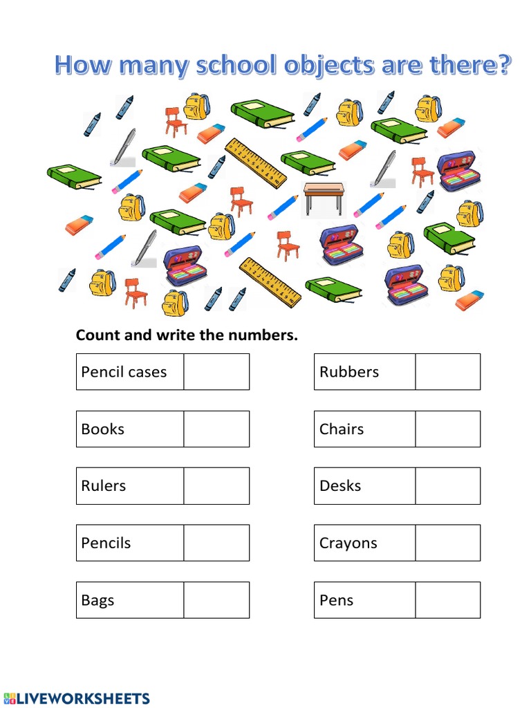 How Many... School Objects | PDF