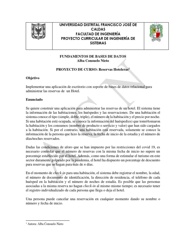 Reservas Hoteleras | PDF | Hotel | Bases de datos