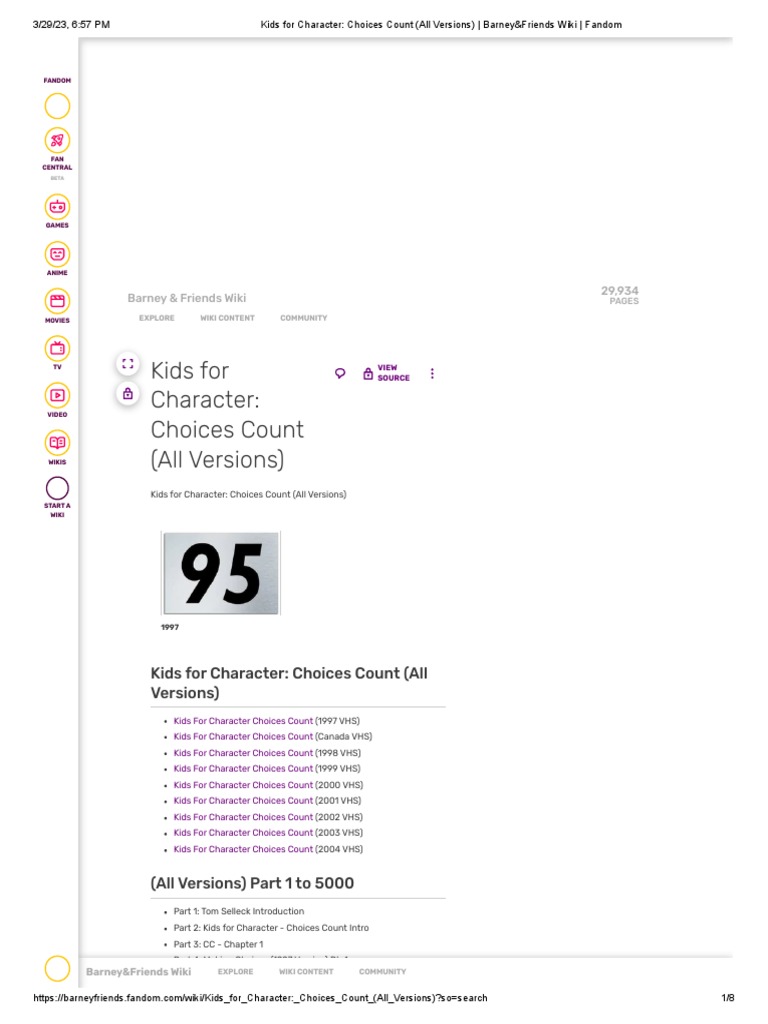 Kids For Character - Choices Count (All Versions) - Barney&Friends Wiki ...