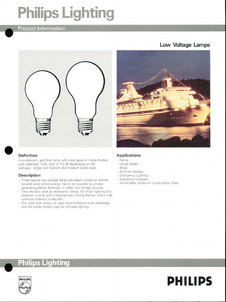 Philips Low Voltage Incandescent Lamps Bulletin 3-91 | PDF ...