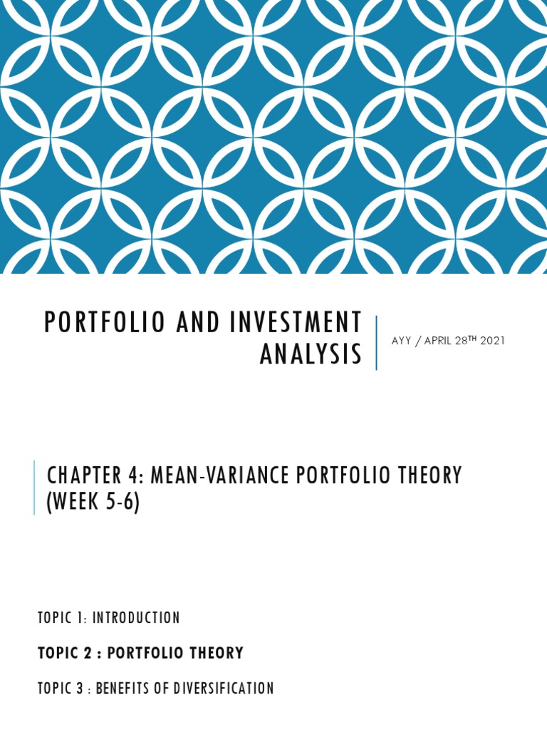 Chapter 4 (3) MVPT | PDF | Modern Portfolio Theory | Risk Aversion