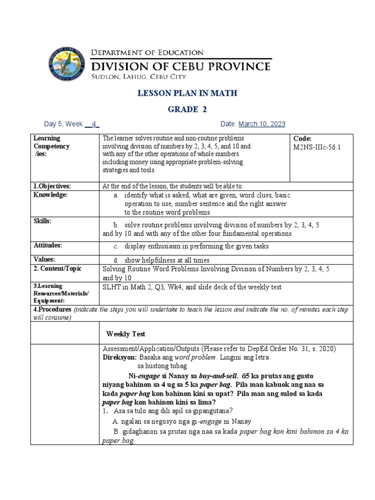 DLP Math2 Q3 Week4 Day5 | PDF