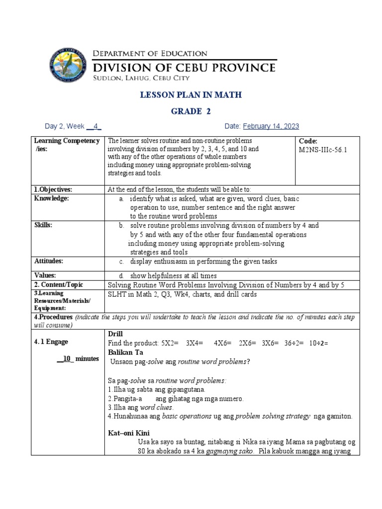 DLP Math2 Q3 Week4 Day2 Toniet Final | PDF