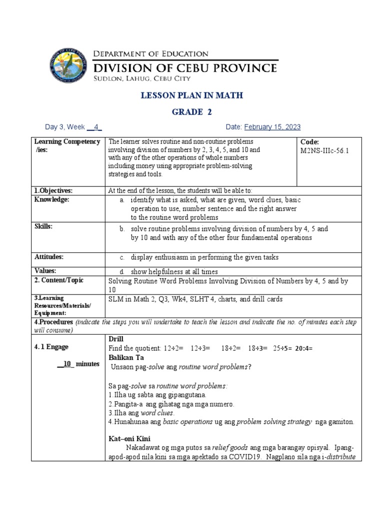 DLP Math2 Q3 Week4 Day3 Toniet Final | PDF