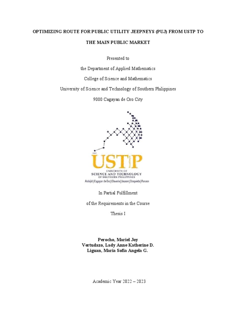 PUJ Route Optimization for USTP | PDF | Theoretical Computer Science | Transport
