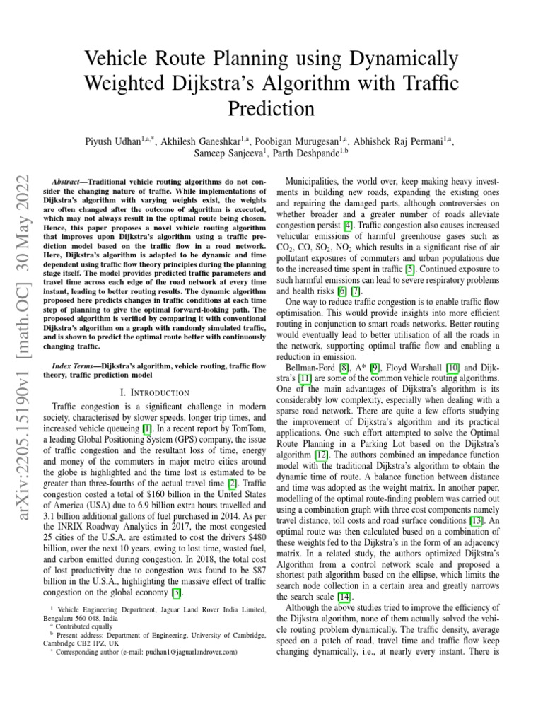 Vehicle Route Planning Using Dynamically Weighted | PDF | Routing | Normal Distribution