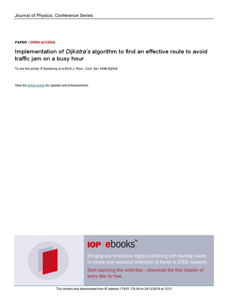 Implementationofdijkstrasalgorithmtofindan Pdf Theoretical Computer Science Applied