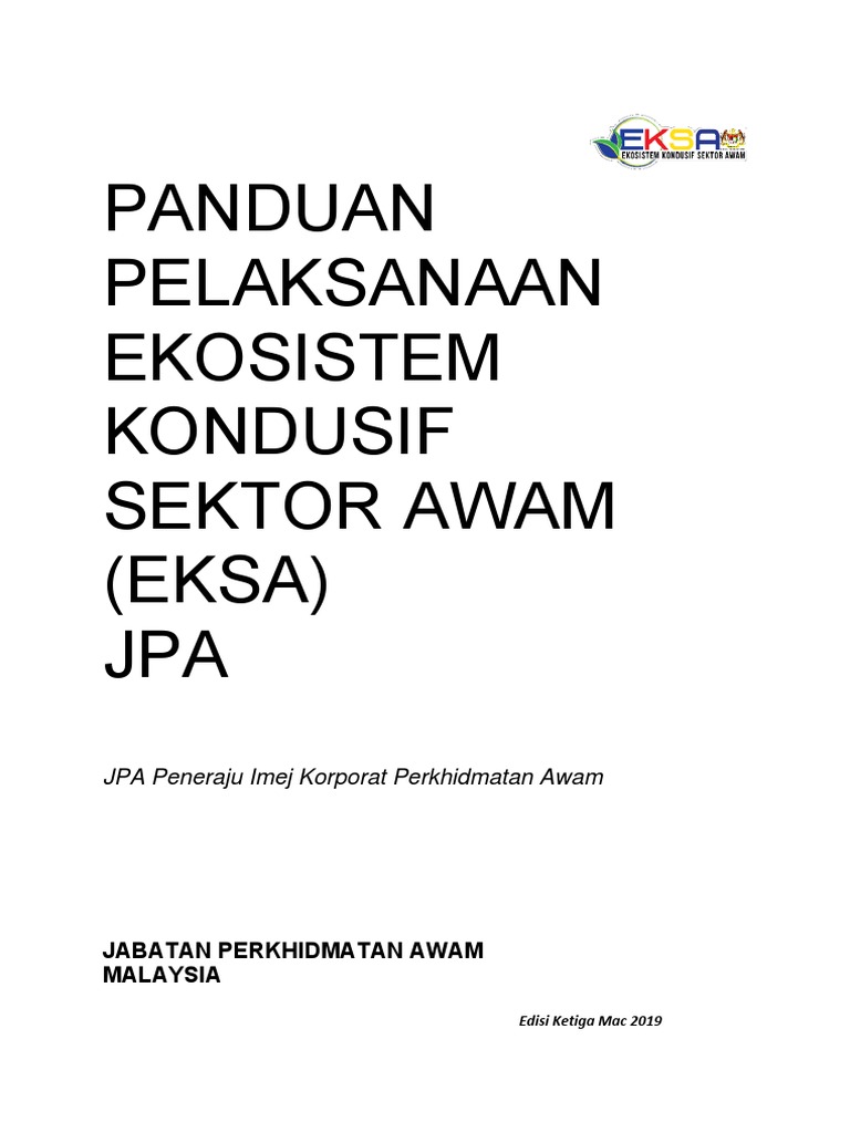 Garis Panduan EKSA JPA2019 | PDF