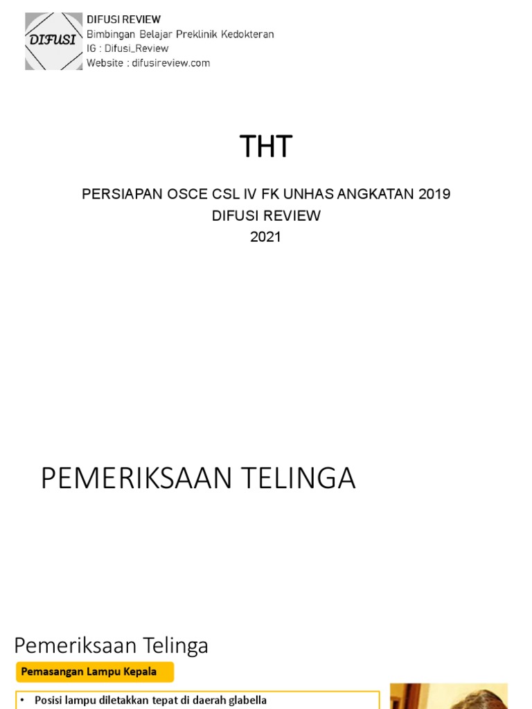 (DIFUSI) Bimbingan OSCE CSL IV THT | PDF