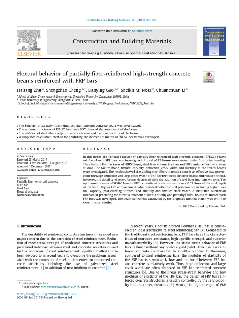 Flexural Behavior of Partially Fiber-Reinforced High-Strength Concrete ...