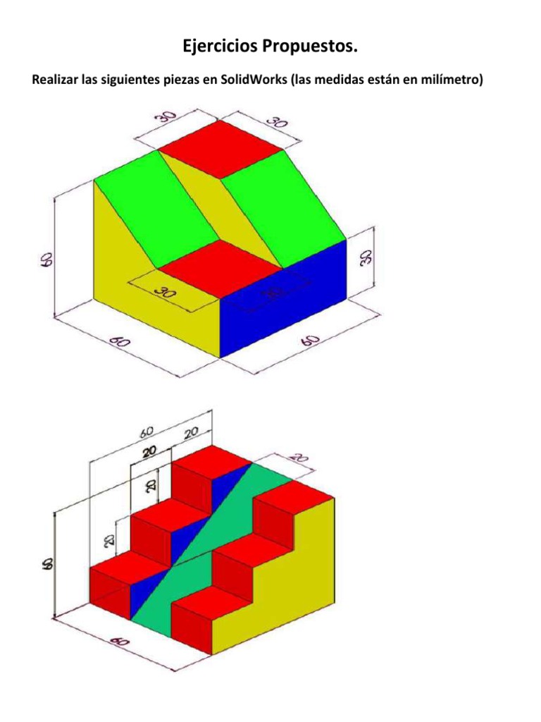 Ejercicios Propuestos (Inicio de Dibujo 3D) | PDF