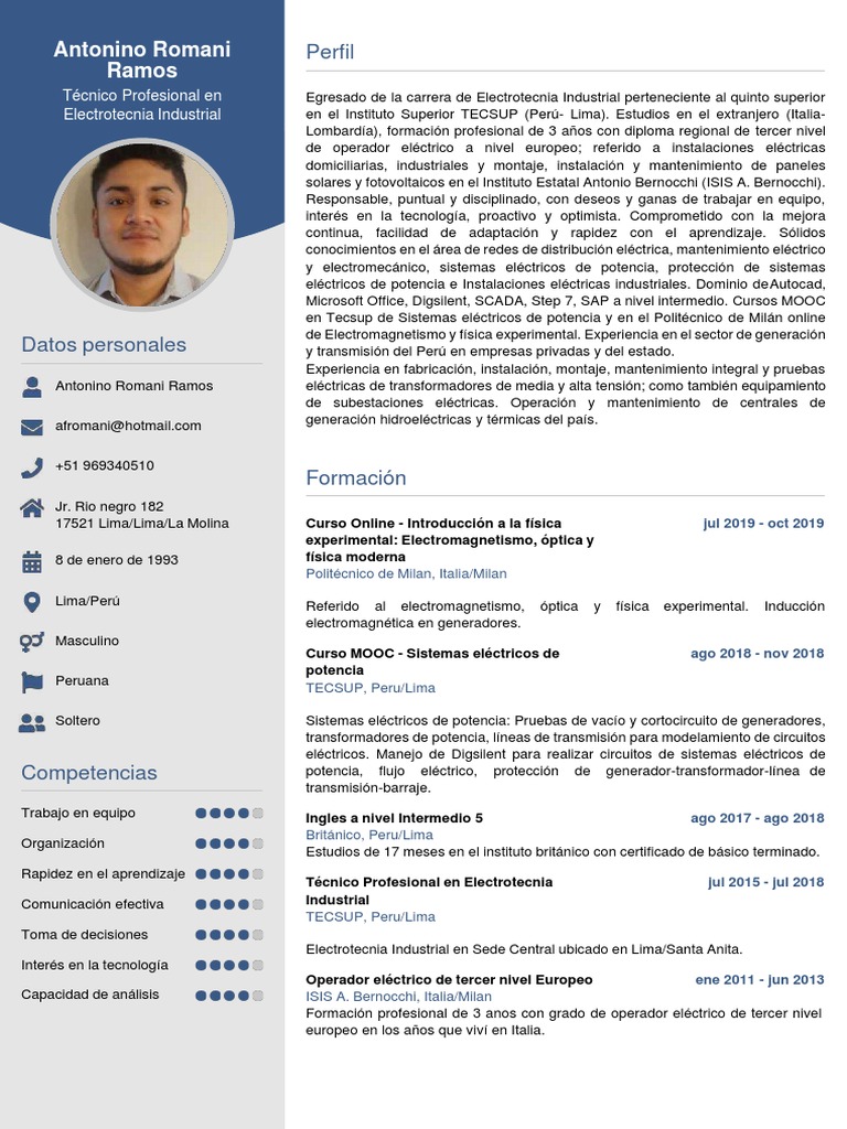 CV Actualizado y Documentado 2023 - Compressed | PDF | Transformador | Ingenieria Eléctrica