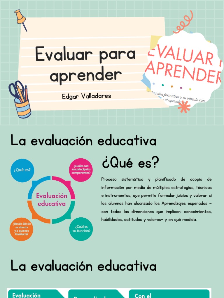 Evaluar para Aprender: Edgar Valladares | PDF | Evaluación | Aprendizaje