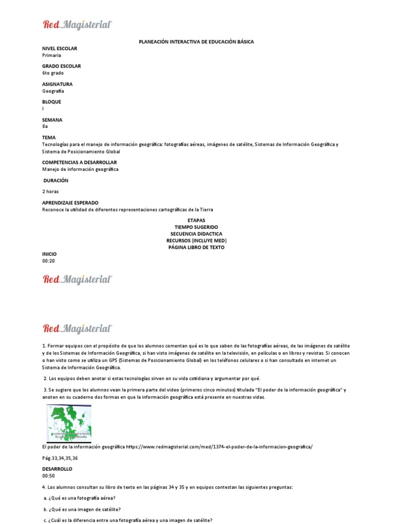 246 - SEMANA 8a - BLOQUE I - Geografia - 6to Grado | PDF | Sistema de información geográfica ...