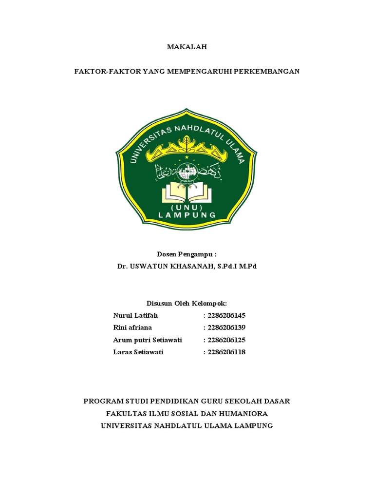 Makalah Faktor-Faktor Yang Mempengaruhi Perkembangan | PDF