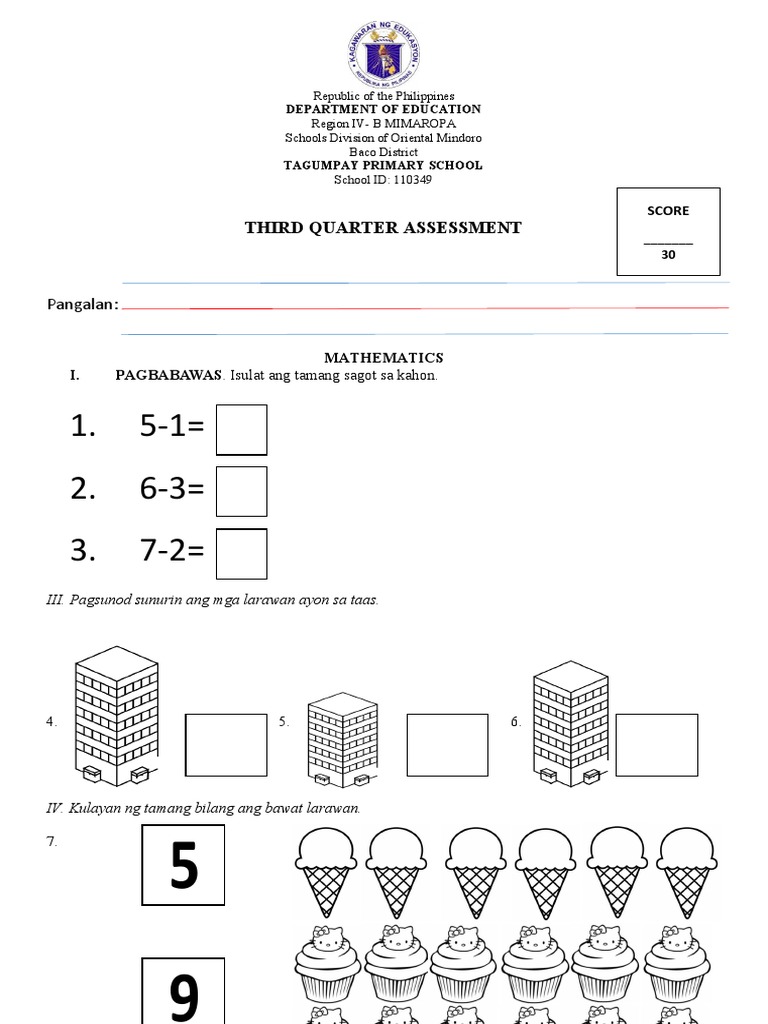 Third Quarter Assessment With Tos | PDF