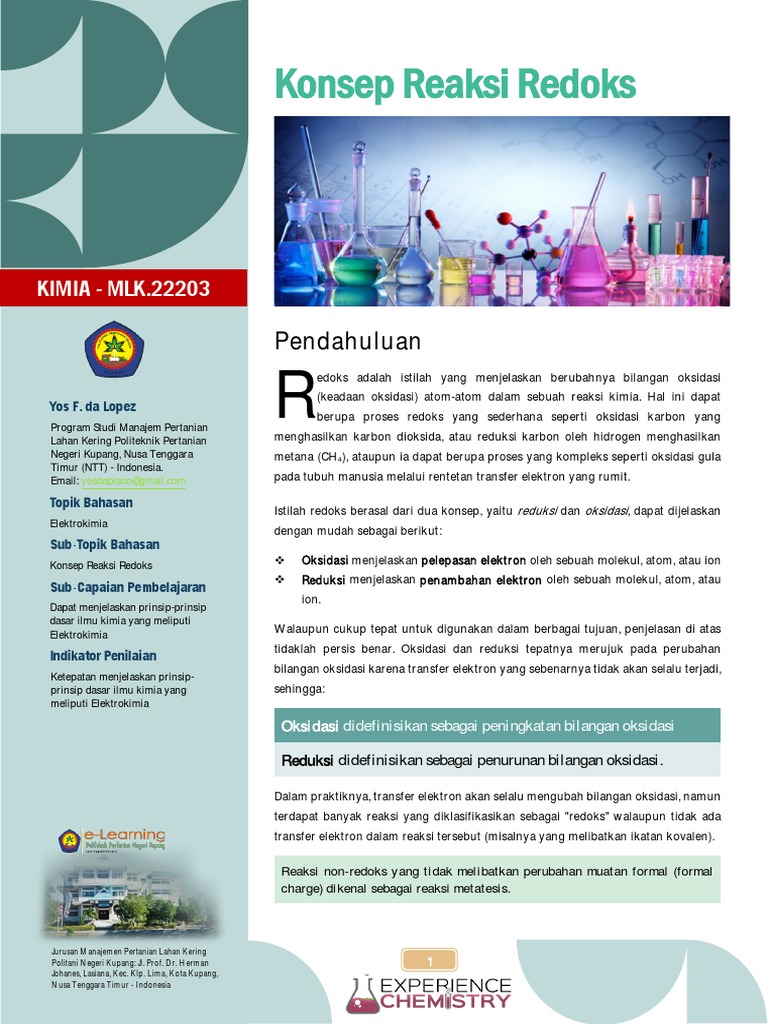 10-1-Konsep Reaksi Redoks | PDF