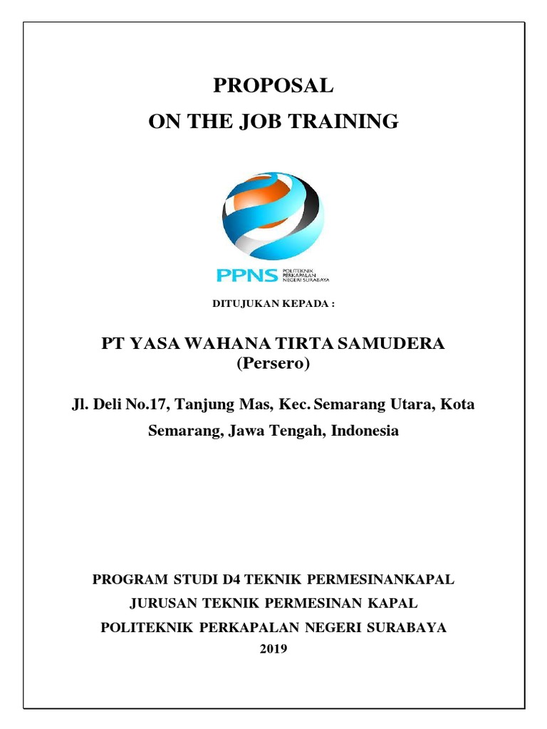 Proposal OJT PT Yasa Wahana Tirta Samudera | PDF