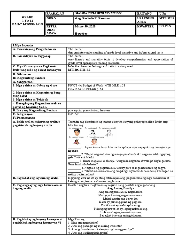 MTB Mle DLP Quarter 3 Week 7 Day 4 | PDF