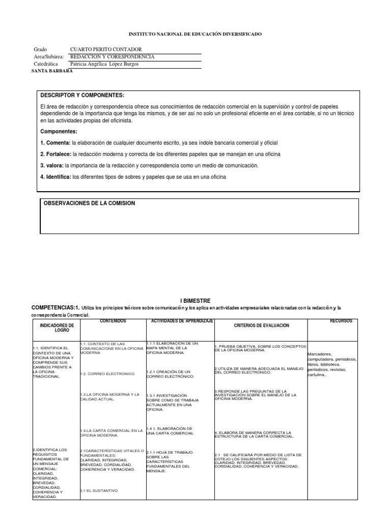 Redaccion y Correspondencia Perito Contador | PDF | Cognición