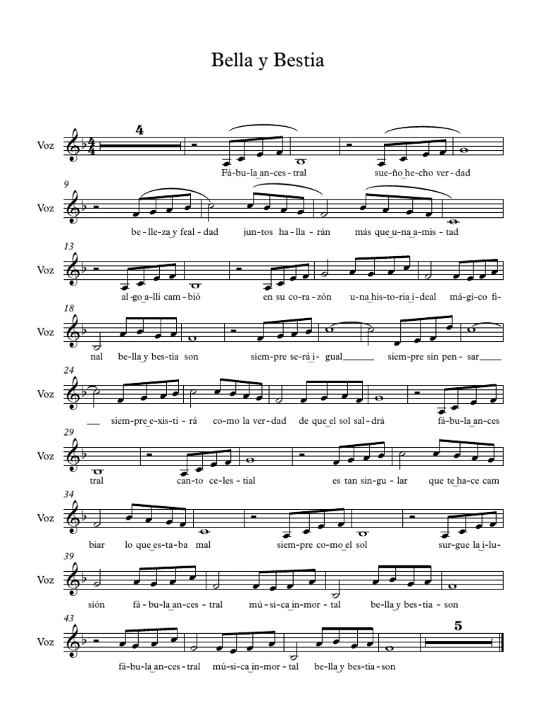 Bella y Bestia Voz | PDF
