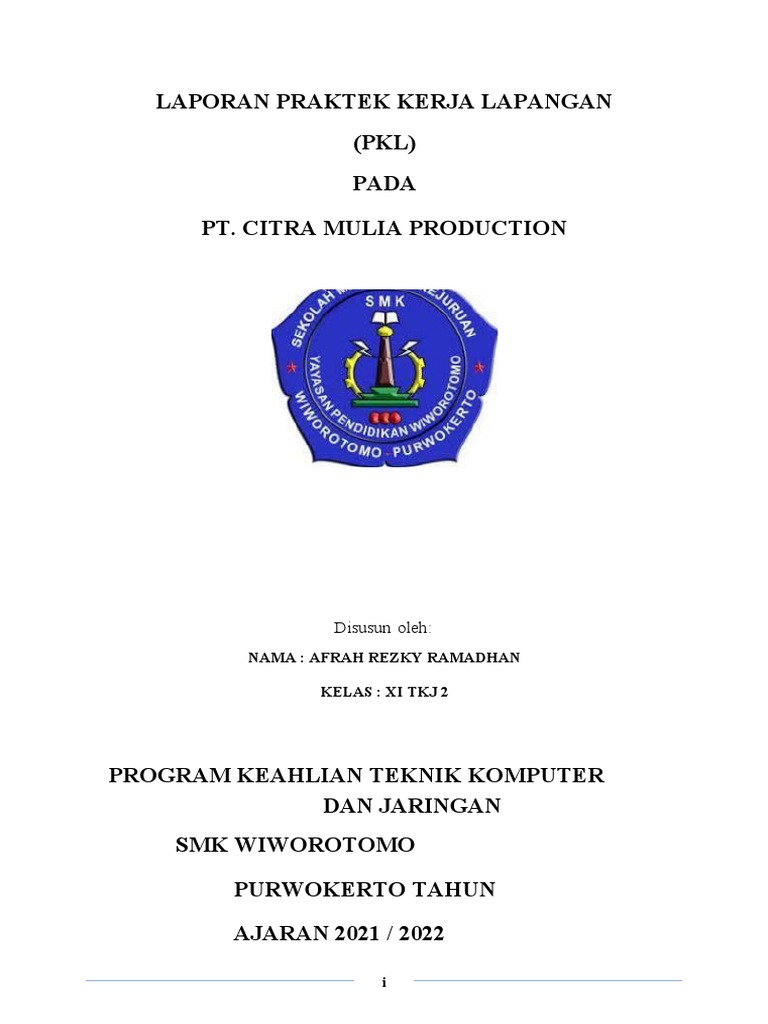 Laporan PKL di PT Citra Mulia Production | PDF