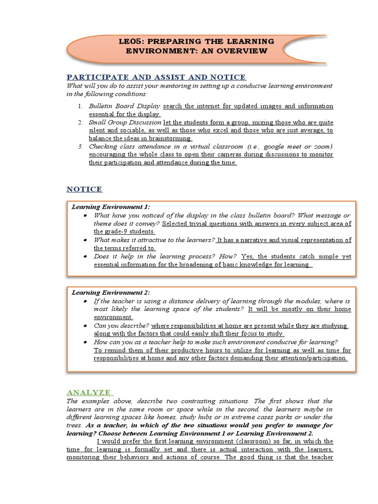 FS2 Le5 | PDF | Learning | Teachers