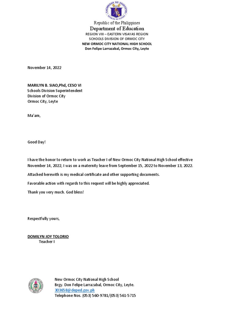 Fit To Work Letter | PDF