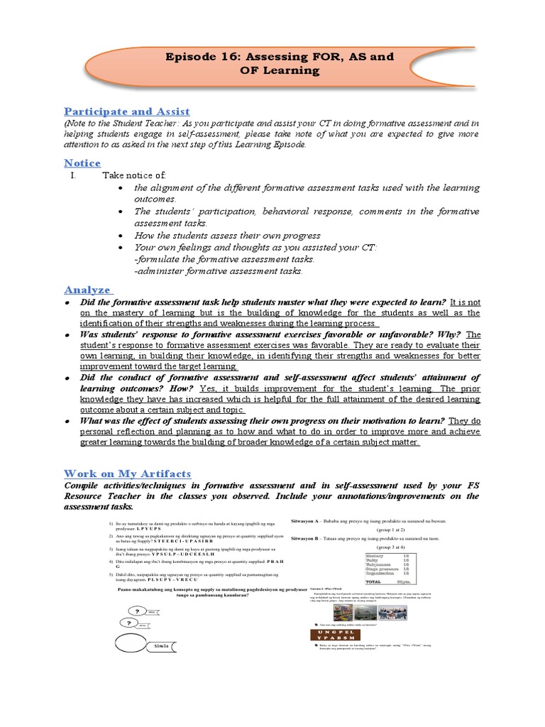 FS2 Le16 | PDF | Educational Assessment | Learning