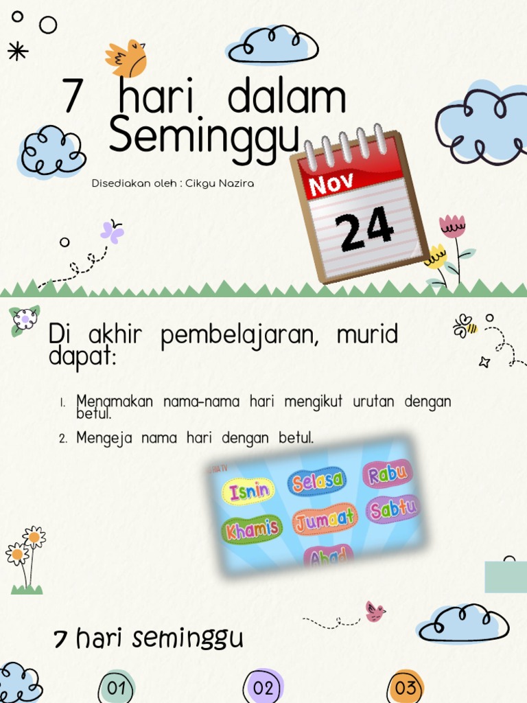 Nama-nama Hari dalam Seminggu | PDF