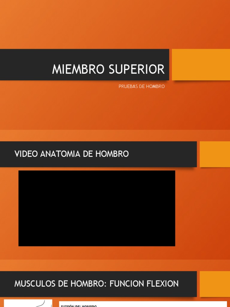 Miembro Superior - Pruebas | PDF | Hombro | Articulaciones
