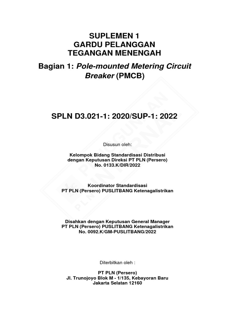 SPLN D3.021-1 - 2020 SUP-1 2022 Final+locked | PDF | Sains & Matematika
