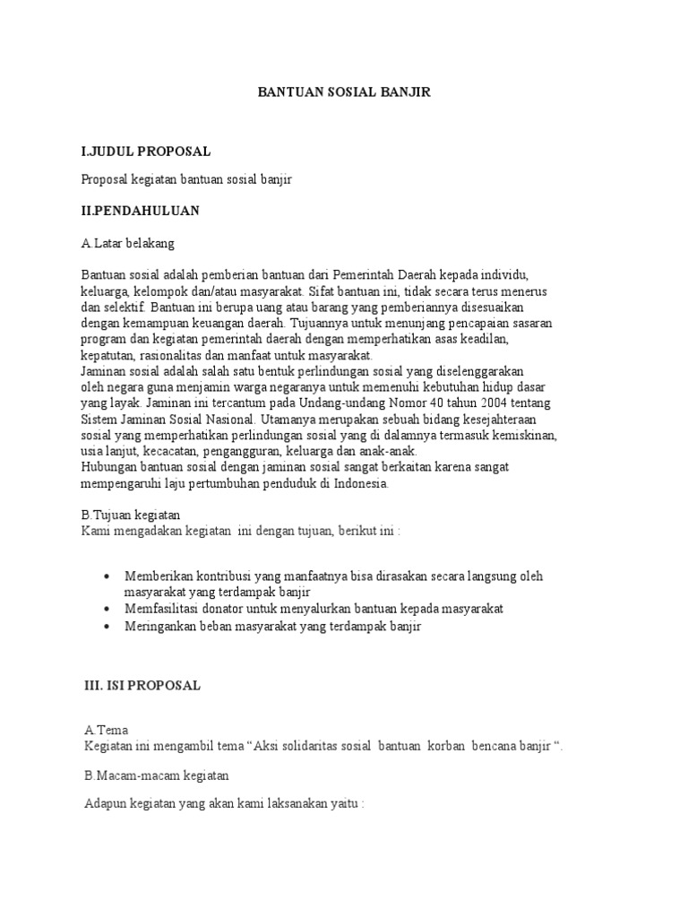 Proposal Bansos | PDF