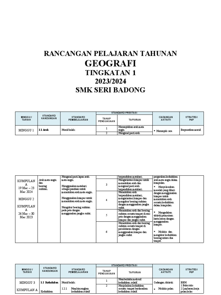 RPT Geo T1 2023 | PDF
