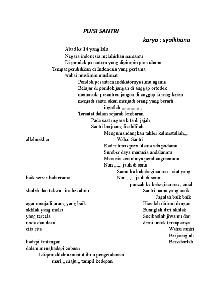 Puisi Santri | PDF