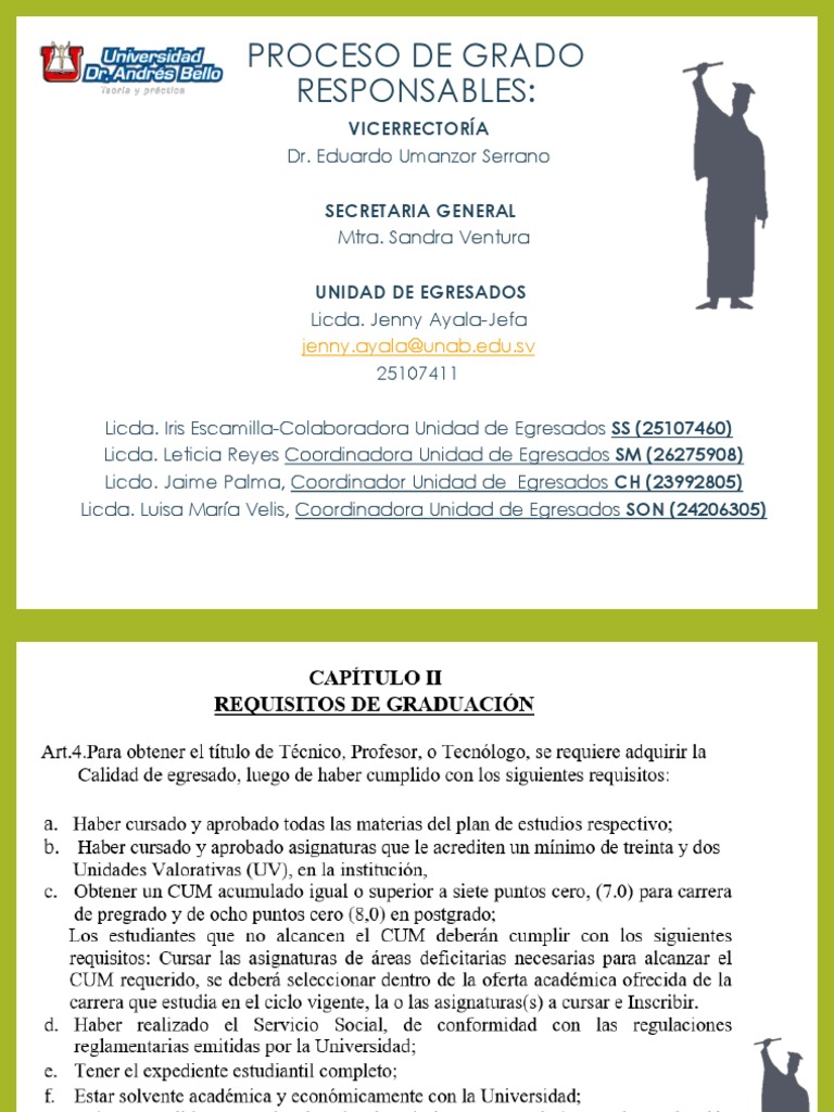 Presentación Reunion Informativa PROCESO DE GRADO UNAB 01-2023 | PDF