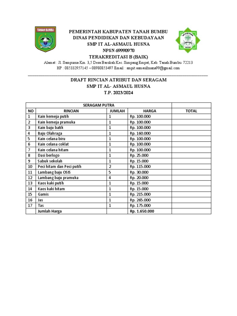 Data Atribut SMP Dan Sma | PDF