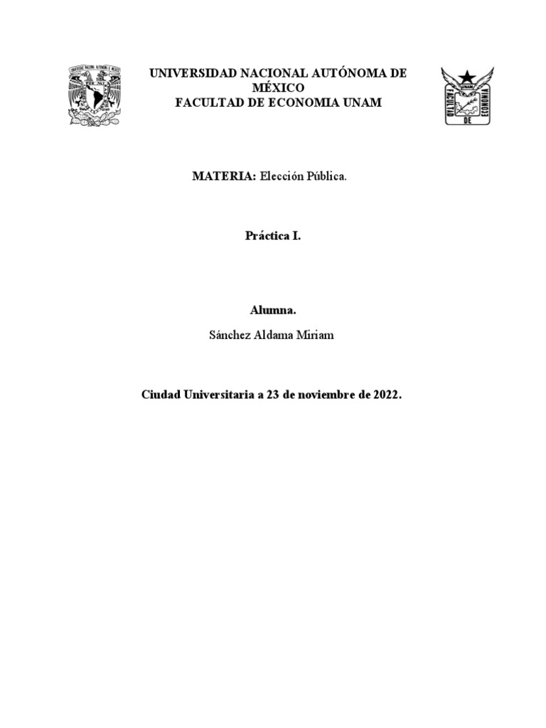 Práctica 1 Eleccion Publica | PDF | Exterioridad | Mercado (economía)