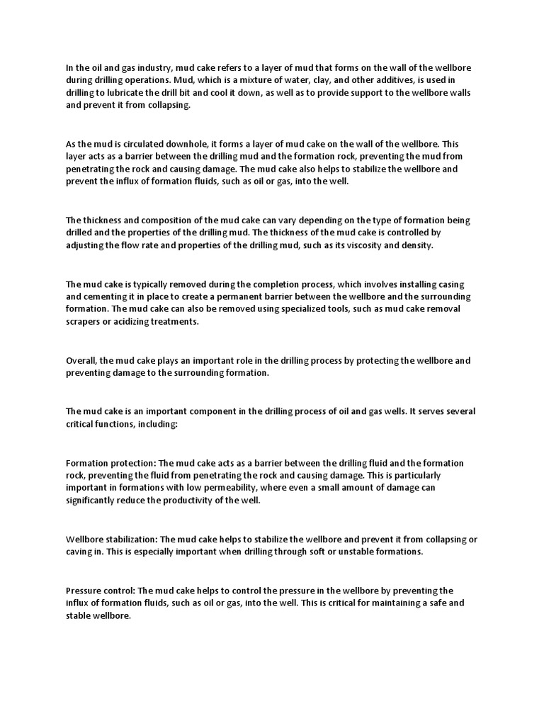 Mud Cake | PDF | Oil Well | Casing (Borehole)