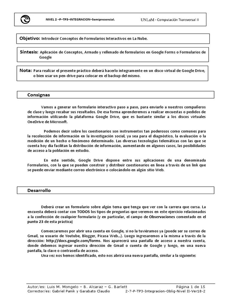 2 7 P TP3 Integracion Oblig Nivel II Ver18 2 - 1 | PDF | Red mundial ...
