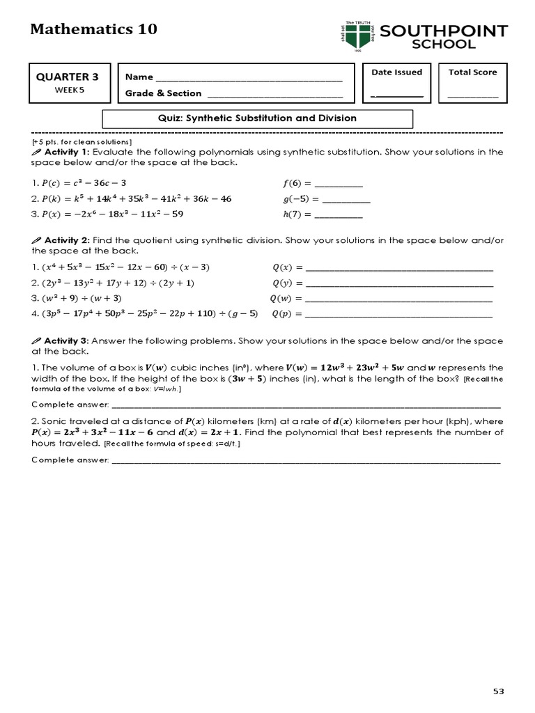 Math 10 Quarter 3 Week 5 - 3 | PDF