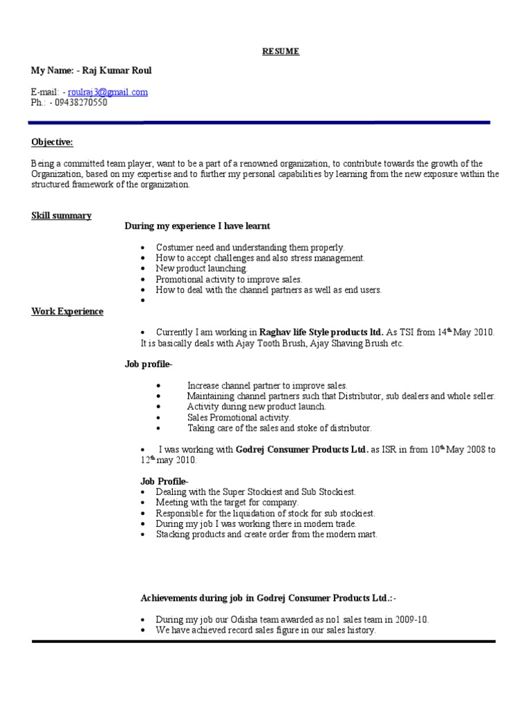 A Well-Rounded Resume Highlighting Sales Experience, Education, and ...