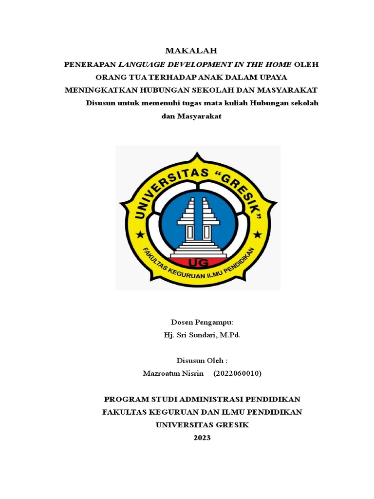 Penerapan Language Development in The Home Oleh Orang Tua Sebagai Upaya Peningkatan Hubungan ...