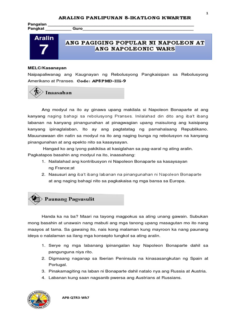 8 AP QRT 3 Week 7 Validated With AS | PDF