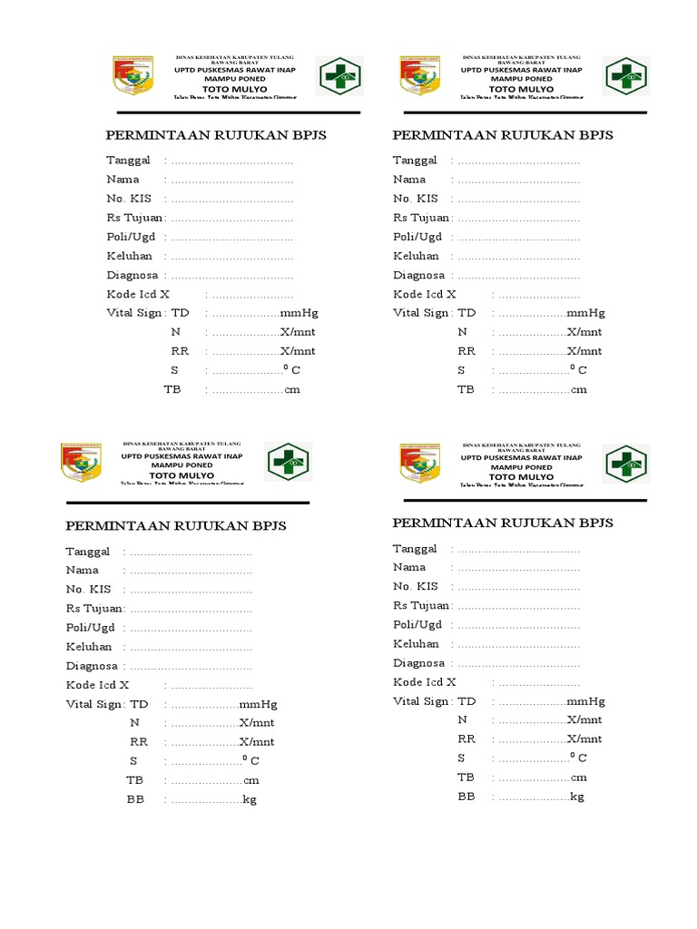Permintaan Rujukan BPJS | PDF