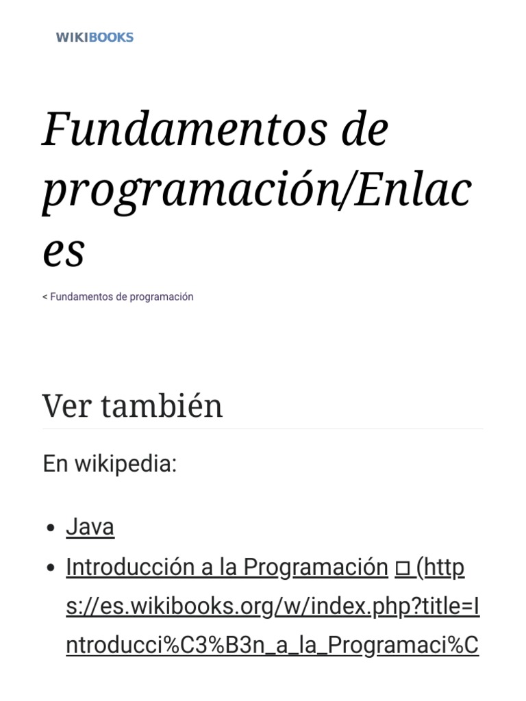 Fundamentos de programación_Enlaces - Wikilibros | PDF | Objeto (informática) | Programación ...