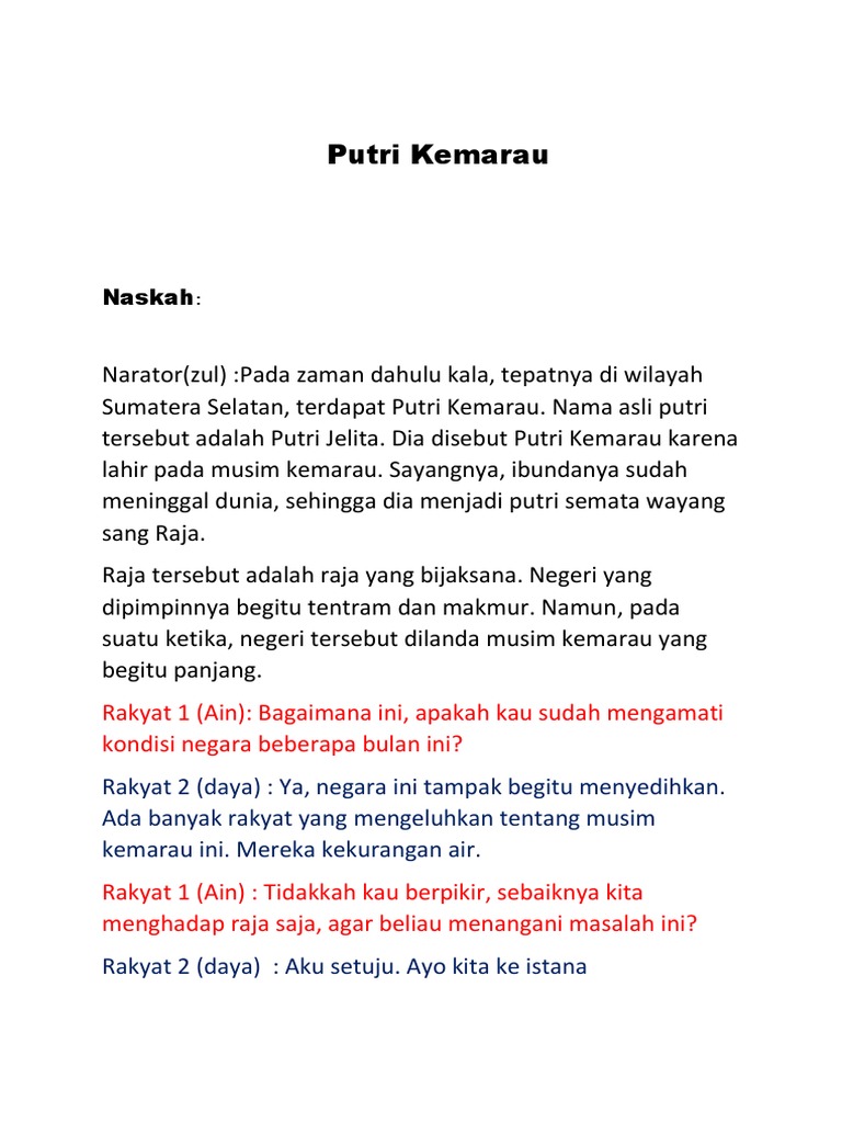Putri Kemarau: Naskah | PDF