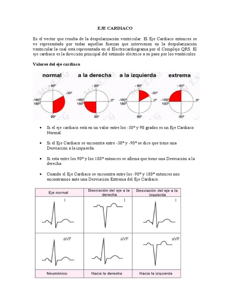 Eje Cardiaco | Descargar gratis PDF | Electrocardiografia | Fisiología ...