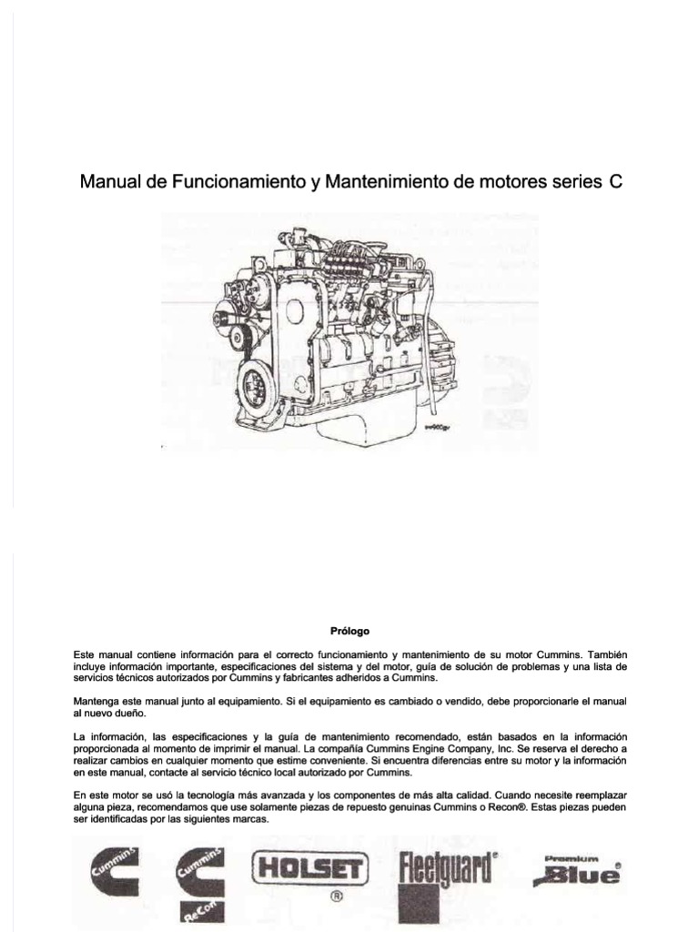 PDF Manual de Funcionamiento y Mantenimiento de Motores Serie C DD | PDF | Acelerador ...