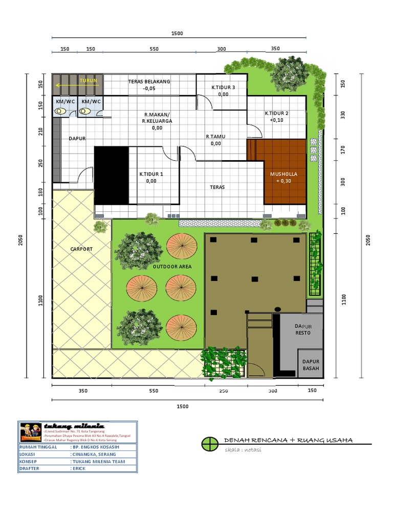 Denah Model Rumah Dan Ruang Usaha | PDF